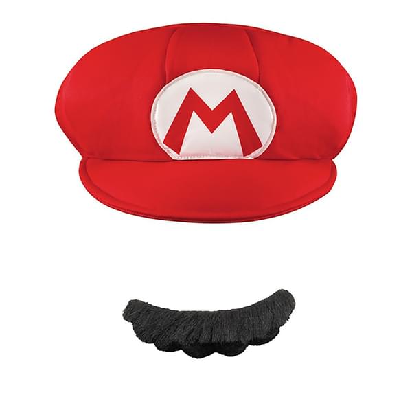 Mario Hoed en Snor Set voor volwassenen: online kopen in Funidelia